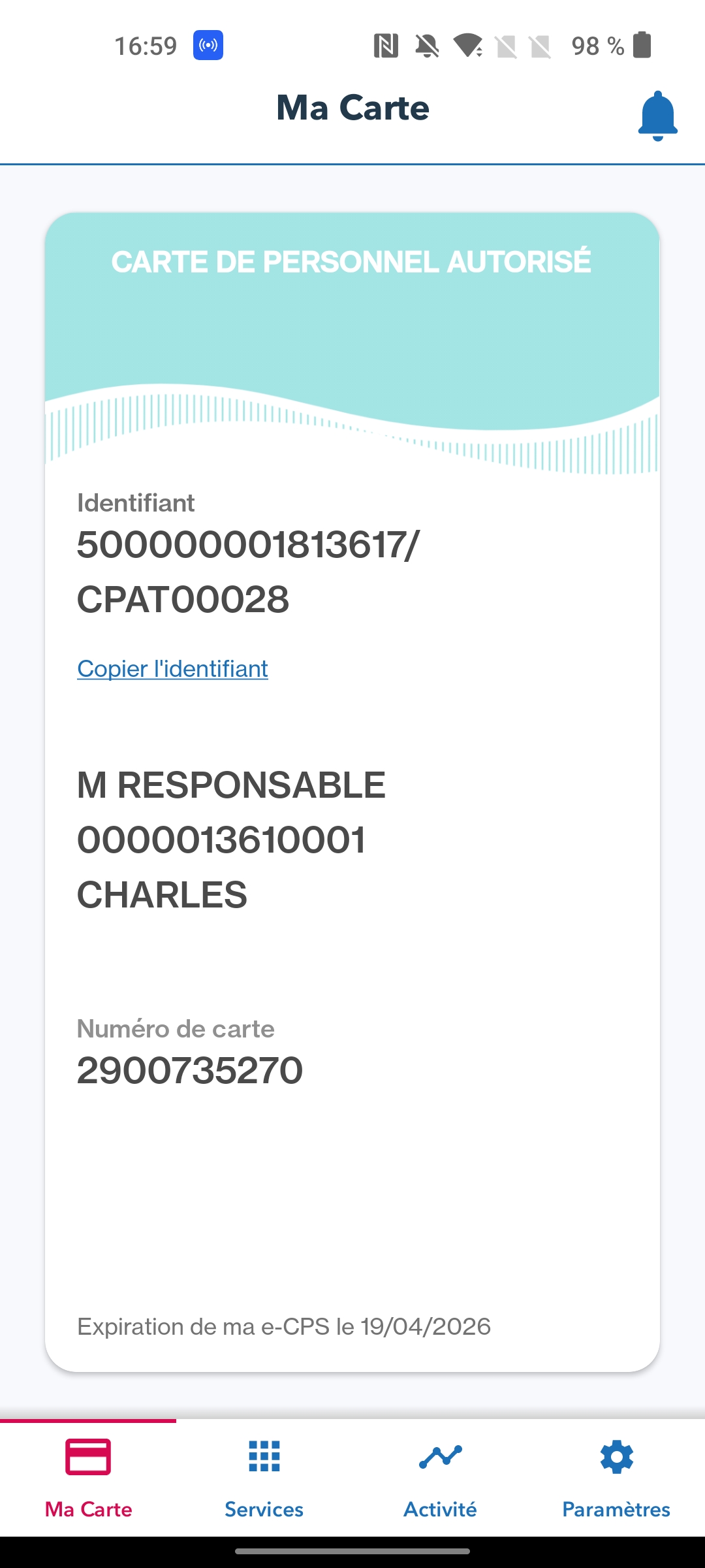 Guide e-CPS - J'active ma e-CPS avec mes coordonnées de correspondance